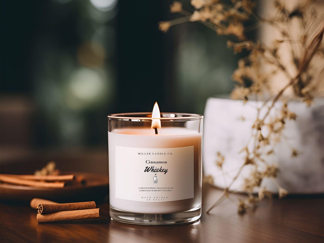 Cinnamon Whiskey Candle/gift Box Included - Etsy
