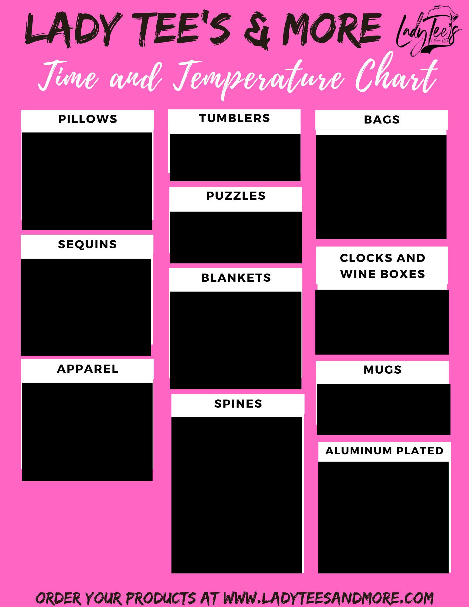 Sublimation Time & Temp Sheet - Etsy