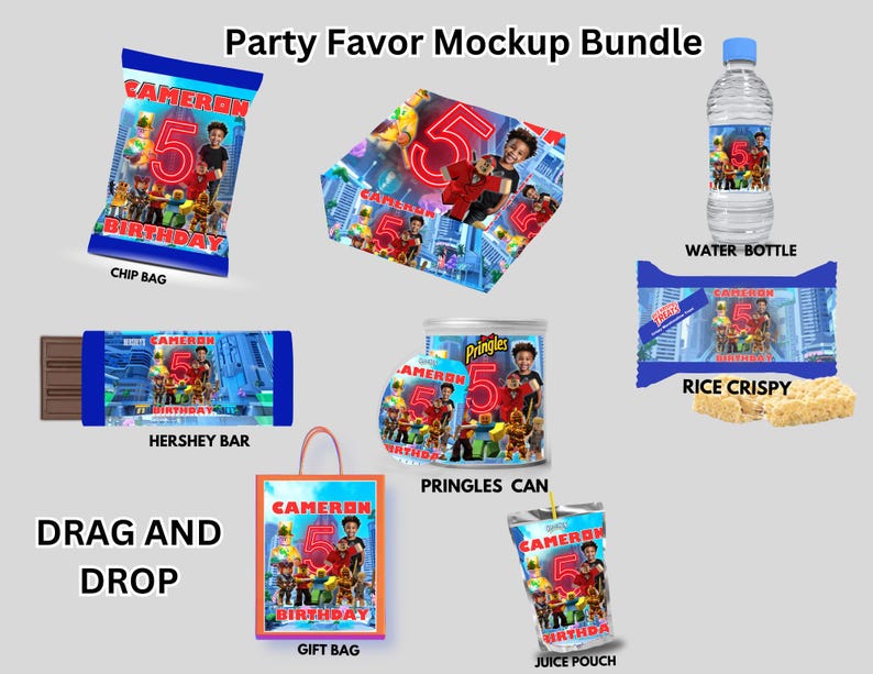 Roblox Party Favor Bundle Template - Etsy