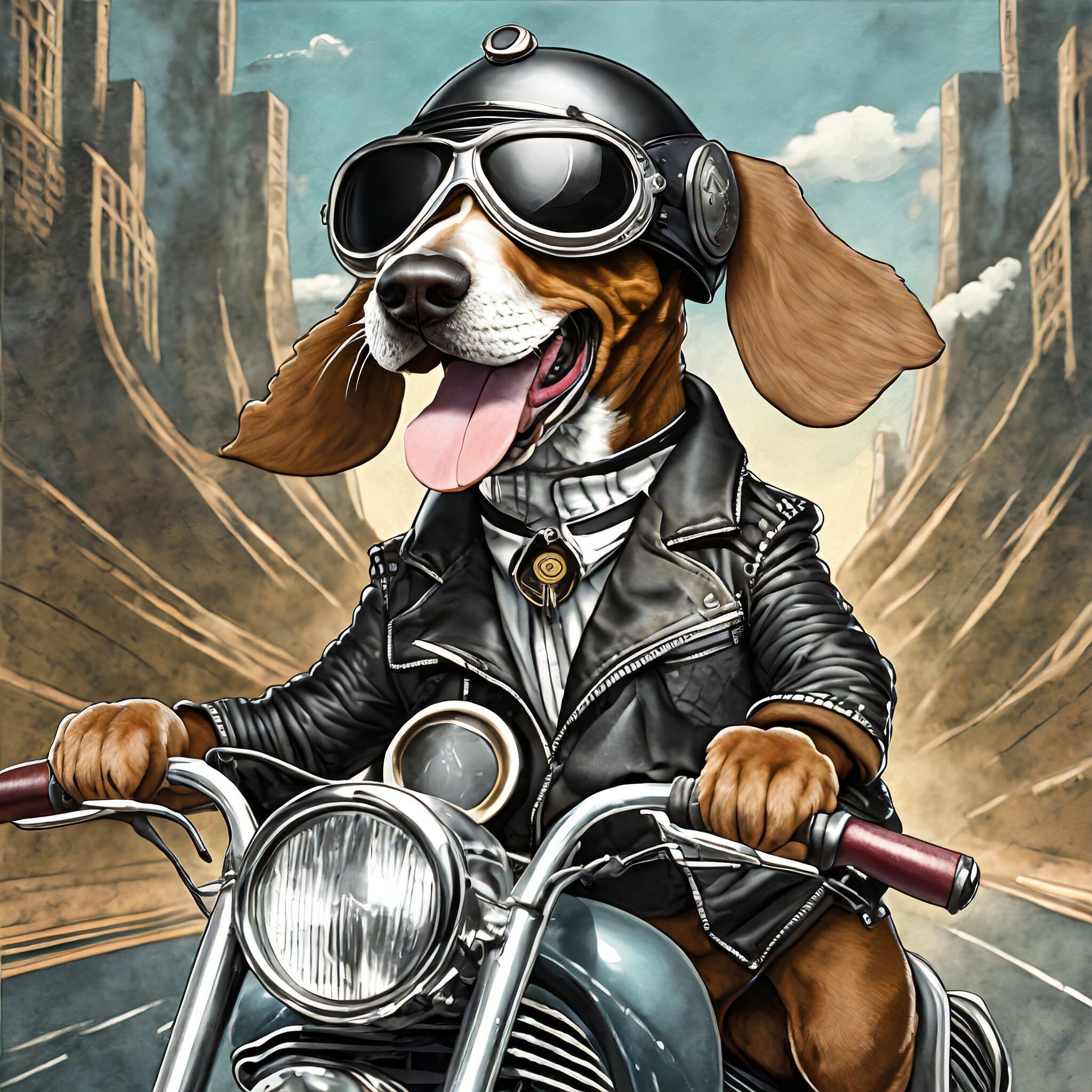 Dog on Motorcycle - Etsy