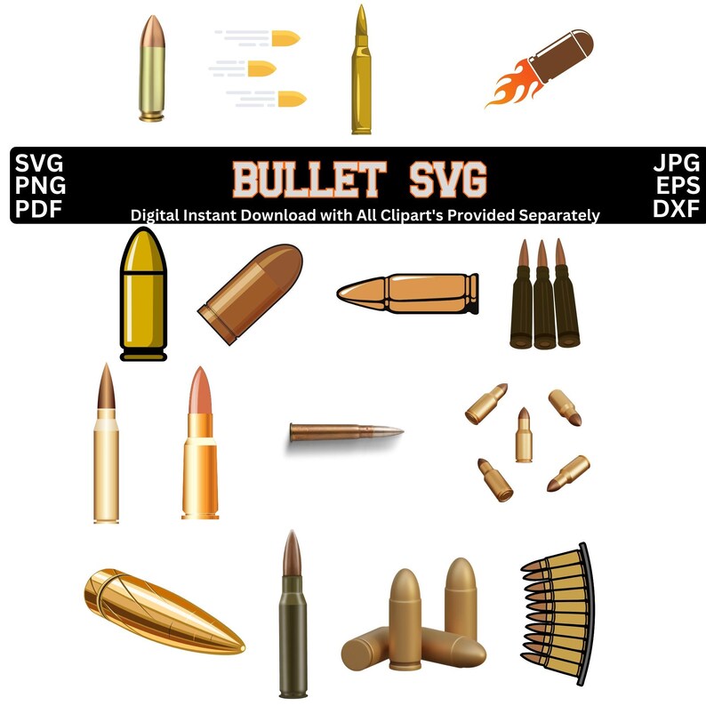 Bullet SVG, Military Svg, Rifle Bullet Png, War Svg, Crafts, Shirts ...