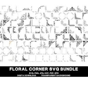 FLORAL BORDER Svg, Floral Corner Svg, Wedding Border Svg, Decorative ...