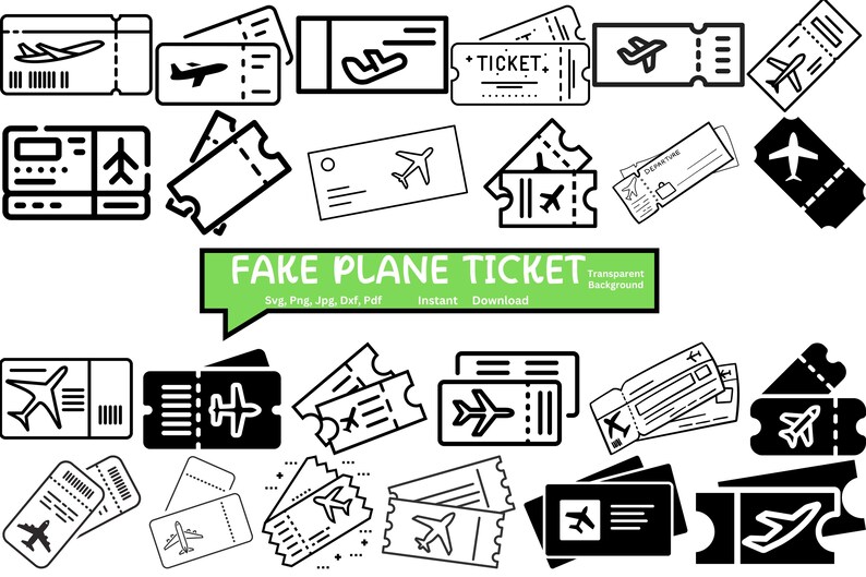 Fake Plane Ticket Template Plane Ticket Printable Template Plane Ticket ...
