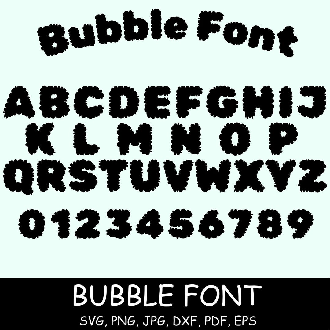 Bubble Font Svg, Bubble Letters Svg, Bubble Alphabet Svg, Doodle ...