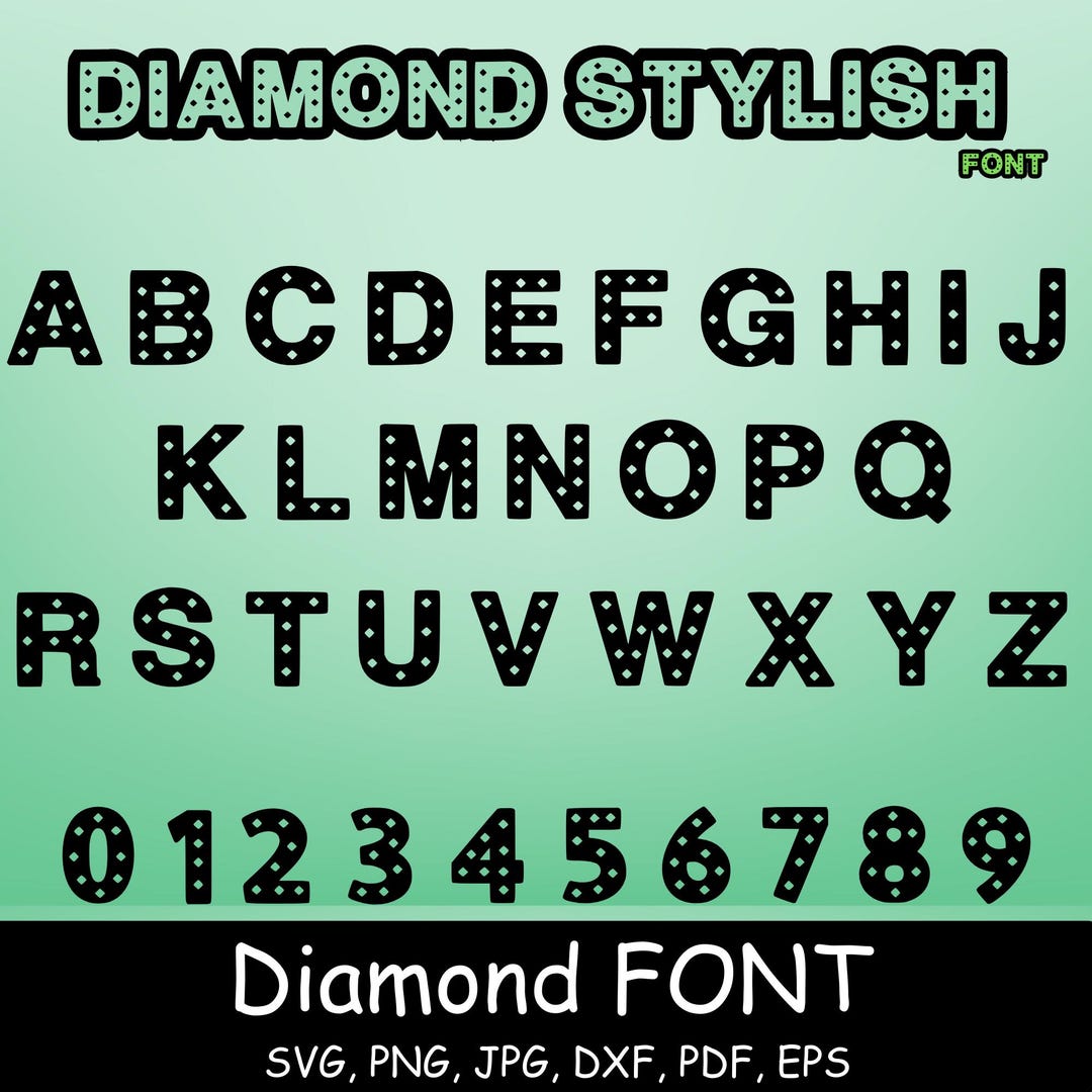 Diamond Font Png, Diamond Alphabet Svg, Diamond Letters, Diamond ...