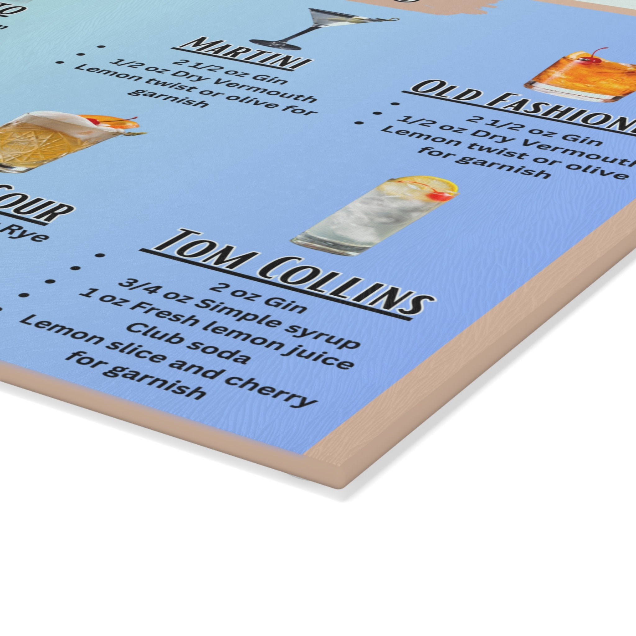 Glass Cocktail Cutting Board,bartending,bar Recipe,mixed Drinks,dicing ...