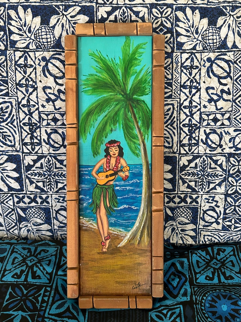 Hula Girl Painting - Etsy
