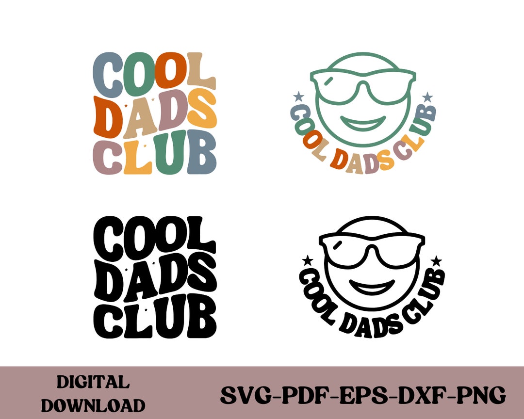 Cool Dads Club Svg, Fathers Day Svg, Wavy Svg, Retro Wavy Text, Best ...