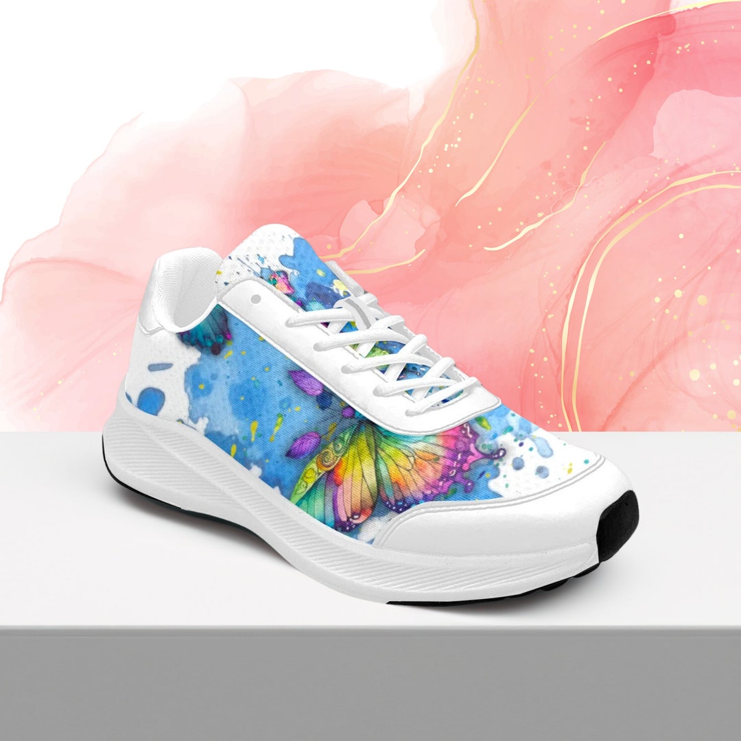 Unique Watercolor Splash Butterfly Running Shoes - Etsy
