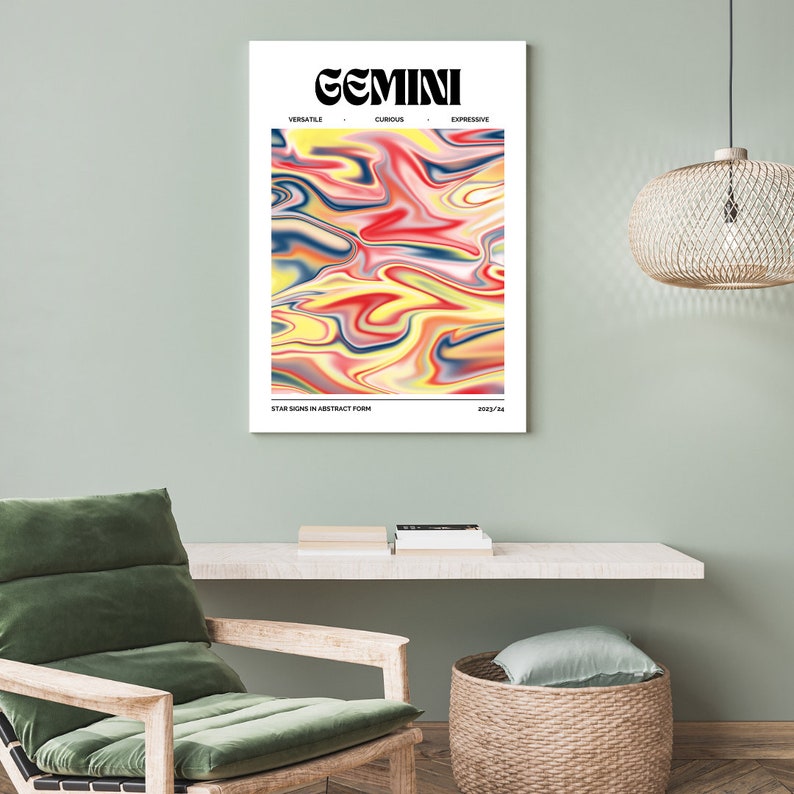 Gemini Poster Printable, Gemini Art, Gemini Gift, Gemini Wall Art ...