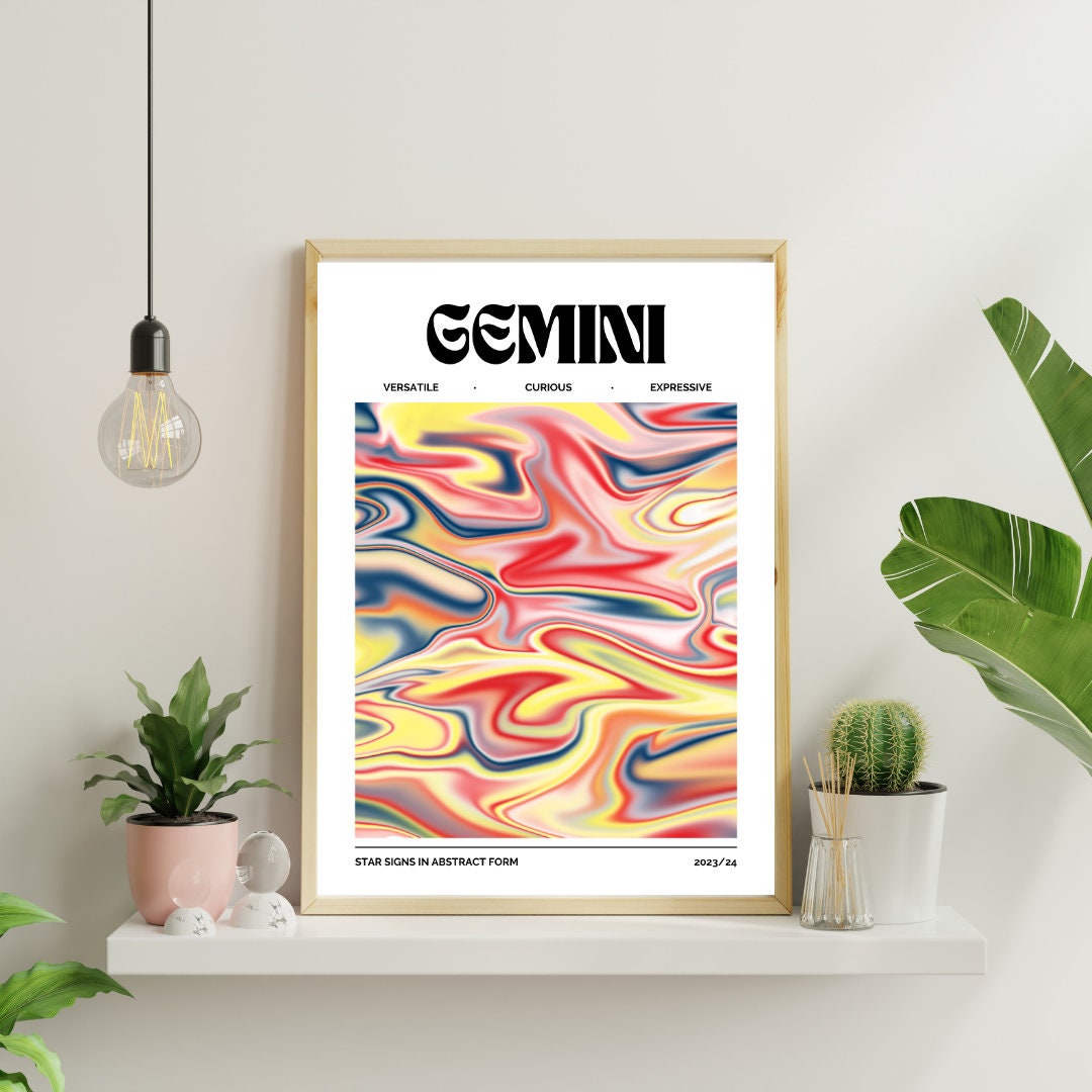 Gemini Poster Printable, Gemini Art, Gemini Gift, Gemini Wall Art ...