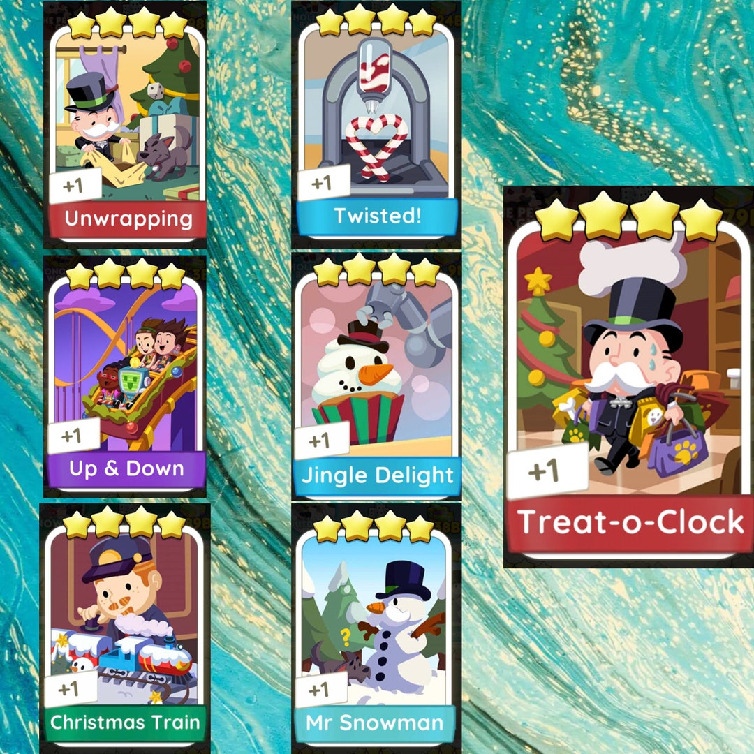 4 Star Monopoly Go Stickers up & Down Unwrapping Christmas - Etsy