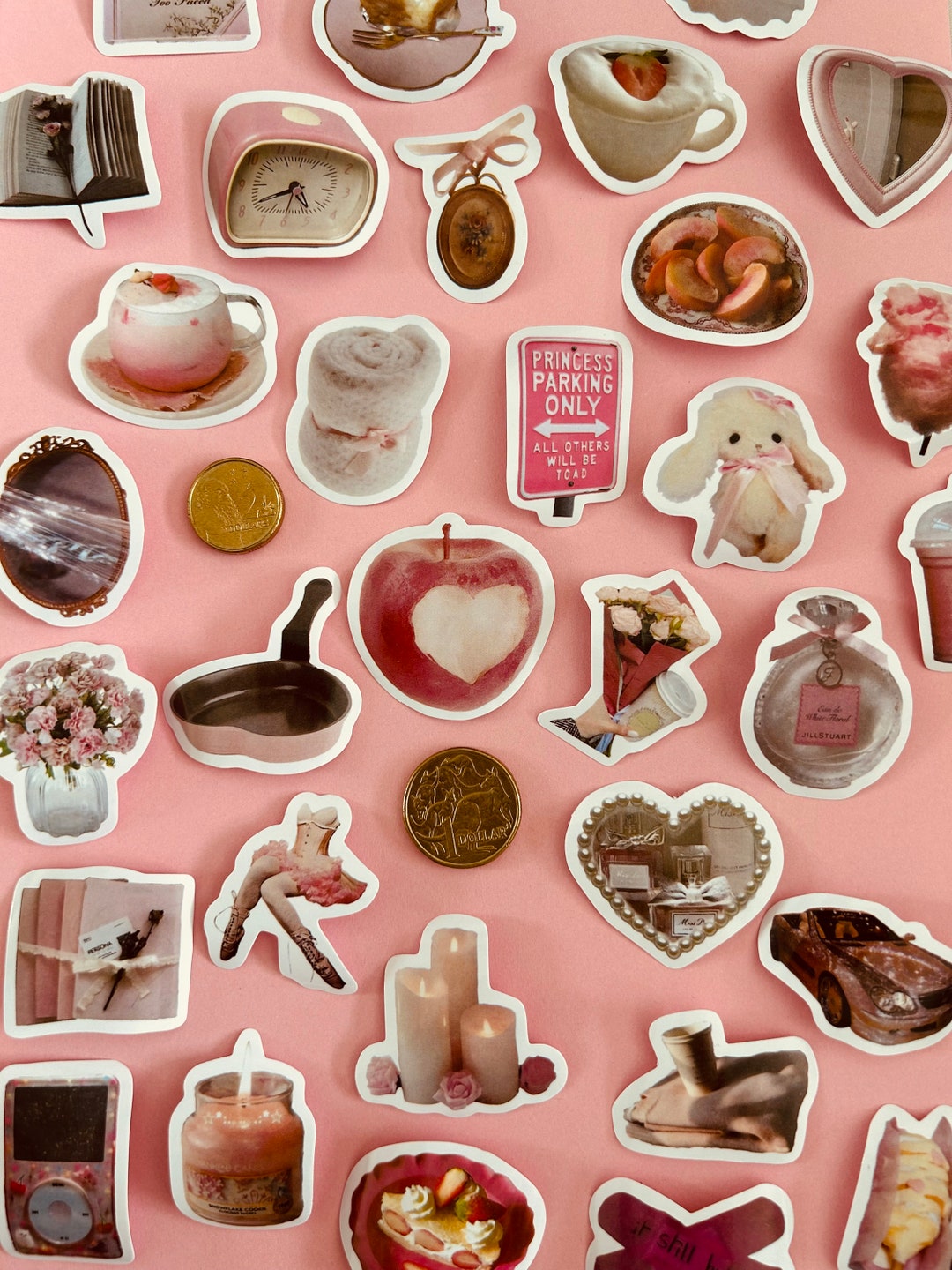 10 Coquette Pink Random Stickers From Small Business - Etsy