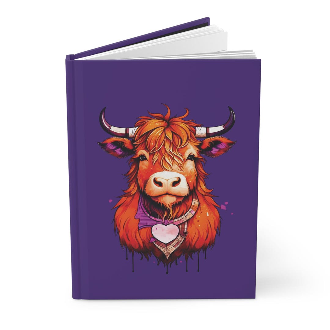 Artistic Highland Cow Hardcover Journal, Cow Lover Gift - Etsy