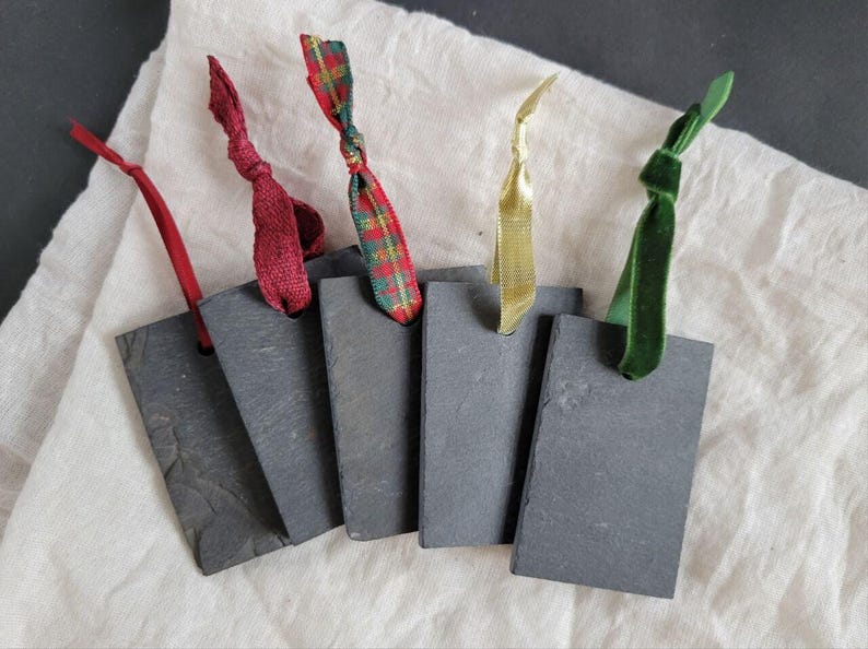 Hand-painted Old-fashioned Men's Ice Skates Slate Christmas Ornament ...