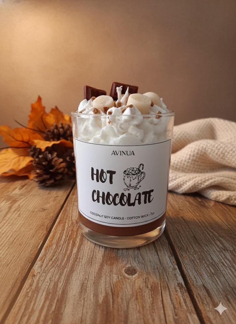 Hot Chocolate Candle | Realistic Dessert Candle | Whipped Cream Candle ...