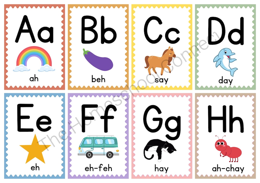 Spanish Alphabet Flash Cards for Kids | Printable A-Z + Ñ With Phonetic ...