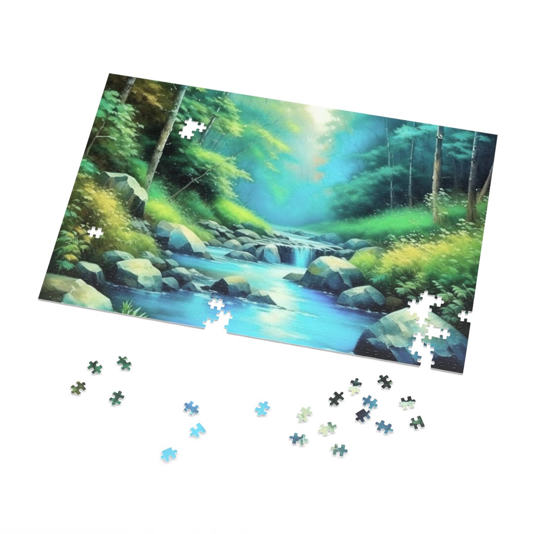 Tranquil River Landscape Puzzle for Nature Lover Art Puzzle Peaceful ...
