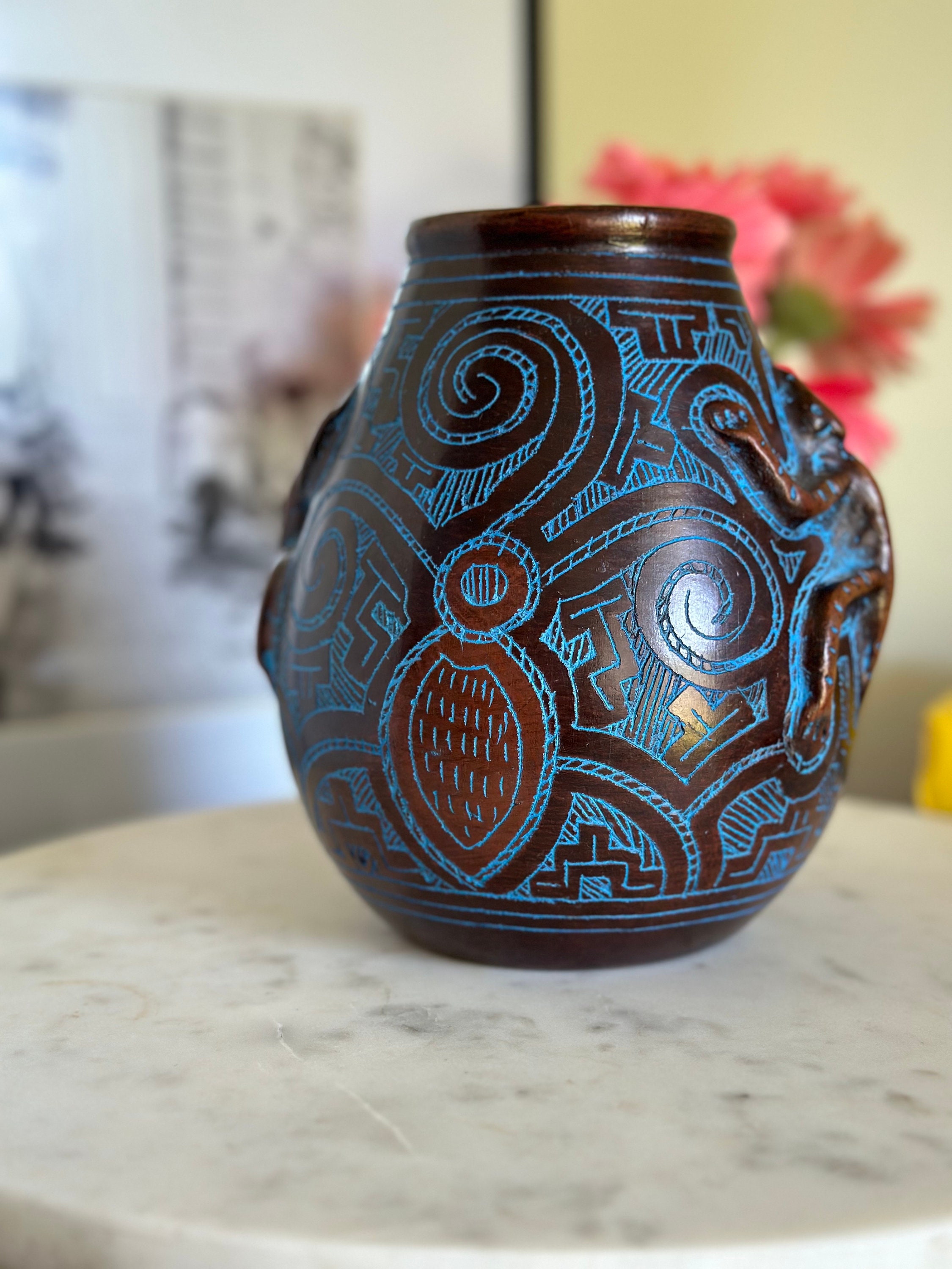 Vintage South American Native Folk Art Brazilian Vase Pottery With ...