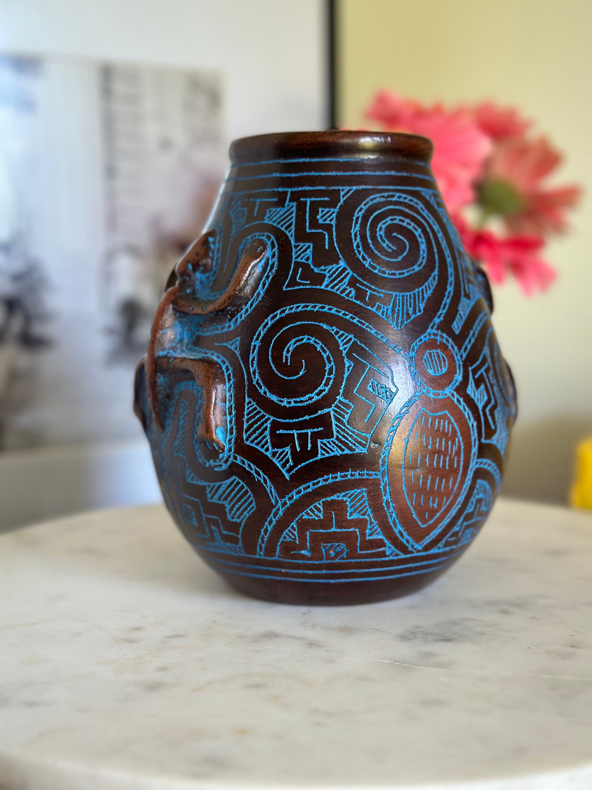 Vintage South American Native Folk Art Brazilian Vase Pottery With ...