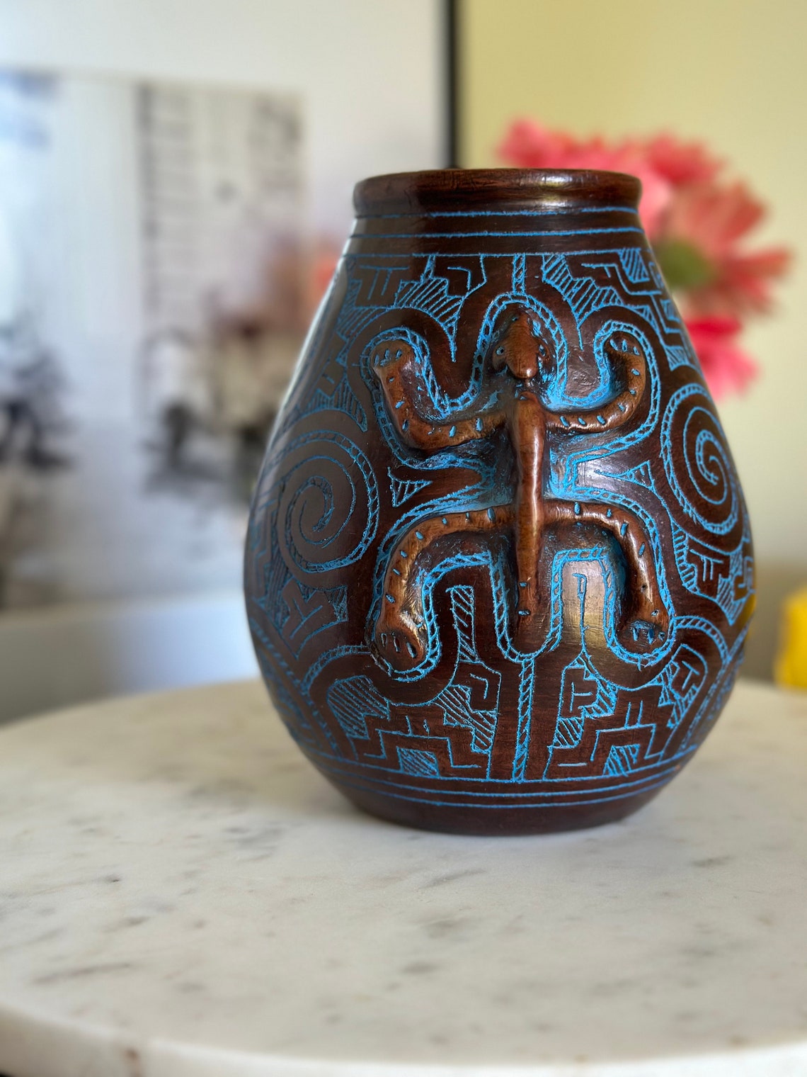Vintage South American Native Folk Art Brazilian Vase Pottery With ...