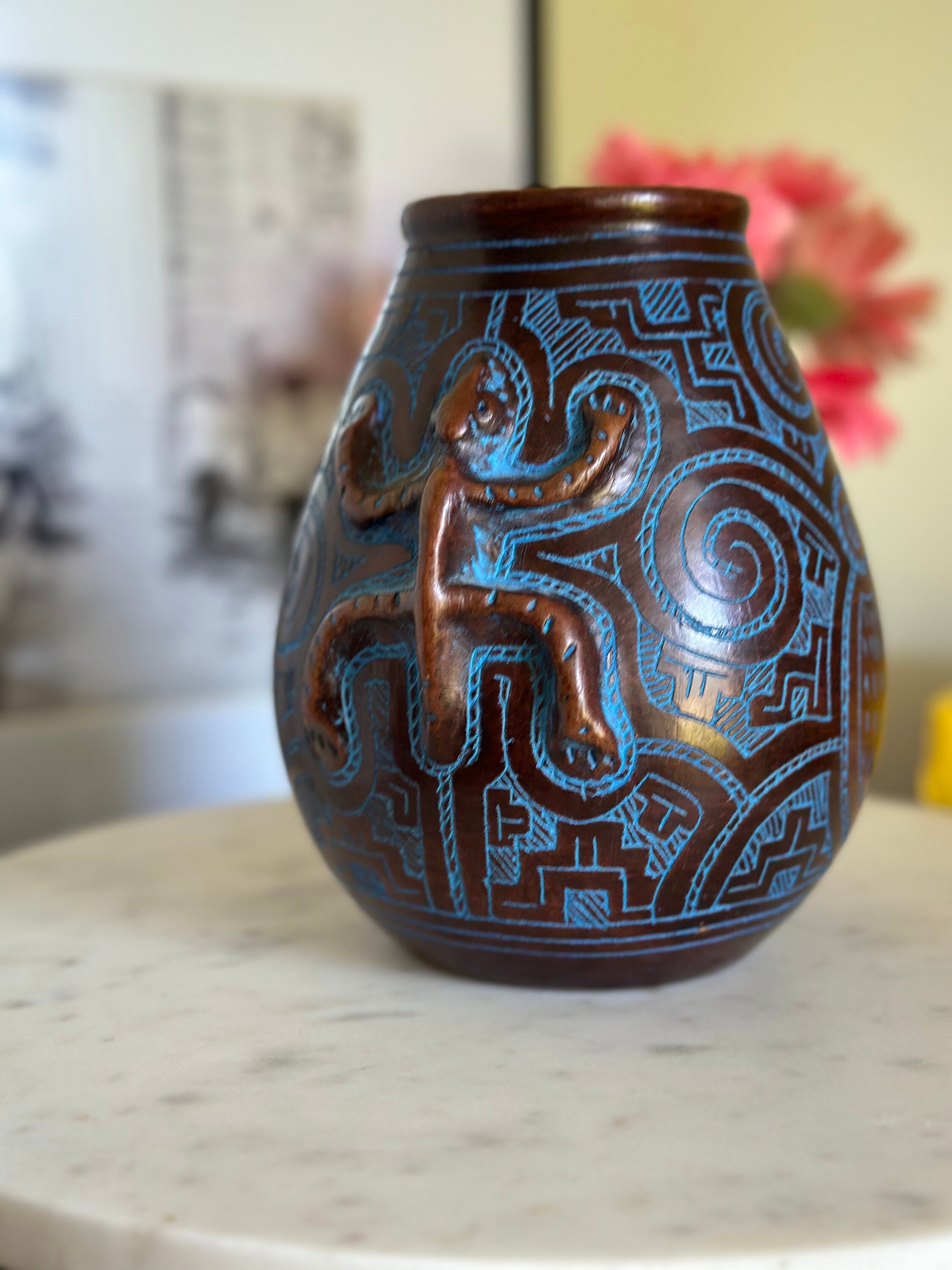 Vintage South American Native Folk Art Brazilian Vase Pottery With ...