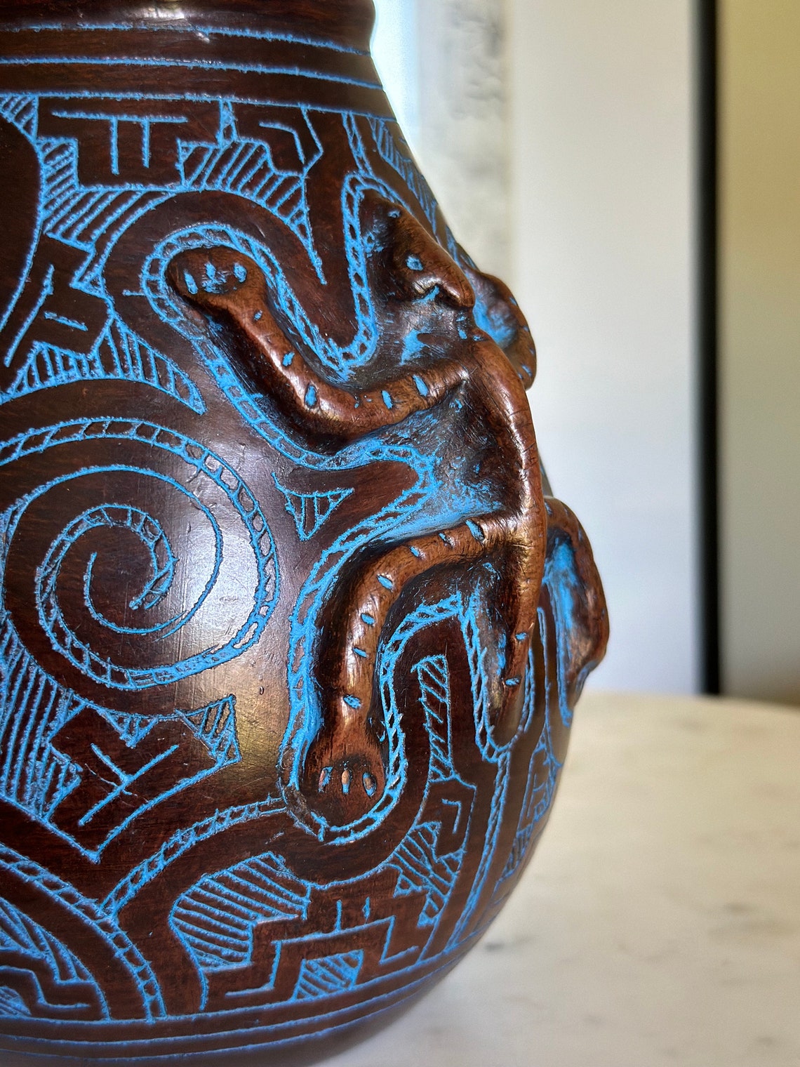 Vintage South American Native Folk Art Brazilian Vase Pottery With ...
