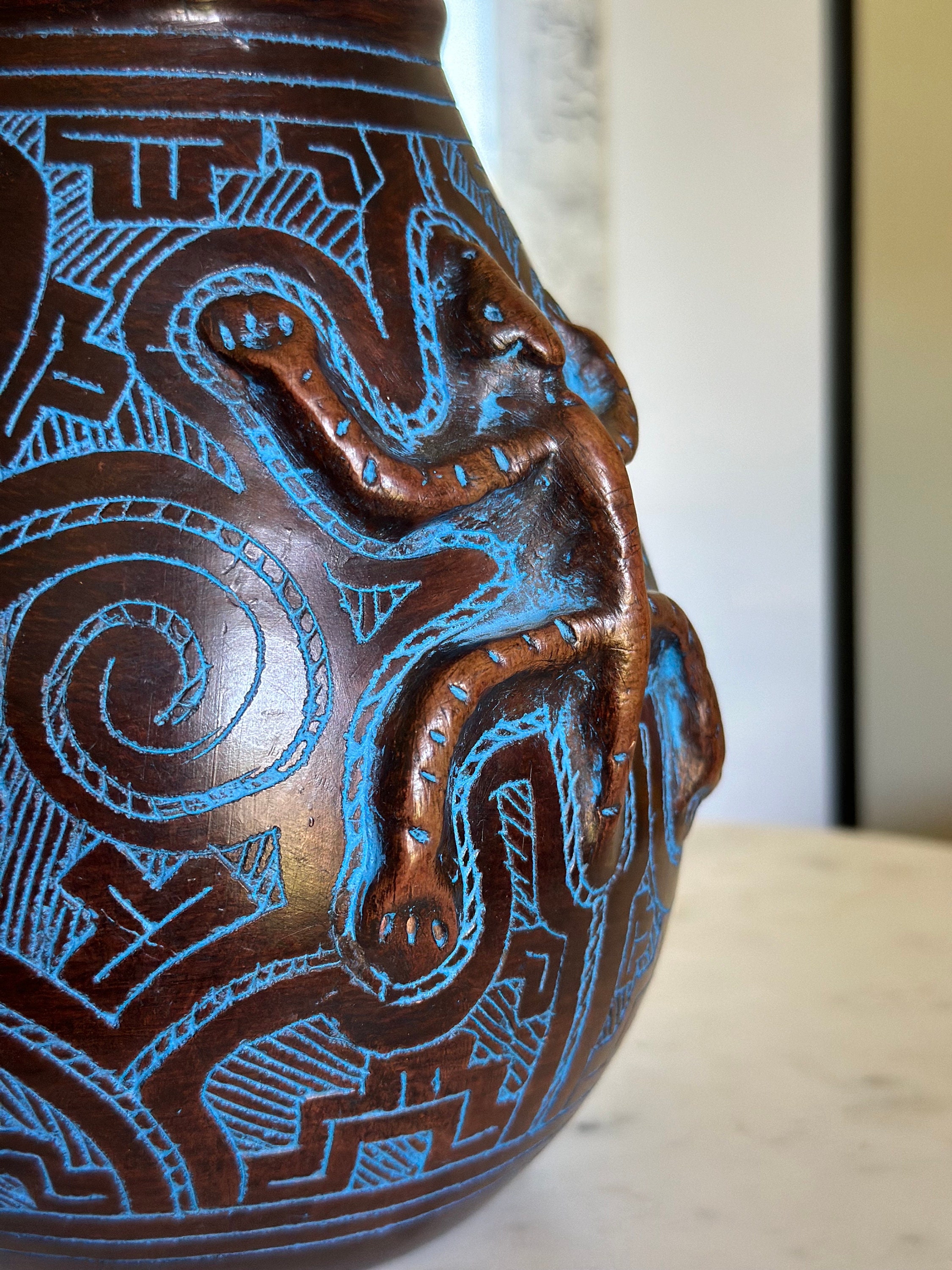 Vintage South American Native Folk Art Brazilian Vase Pottery With ...