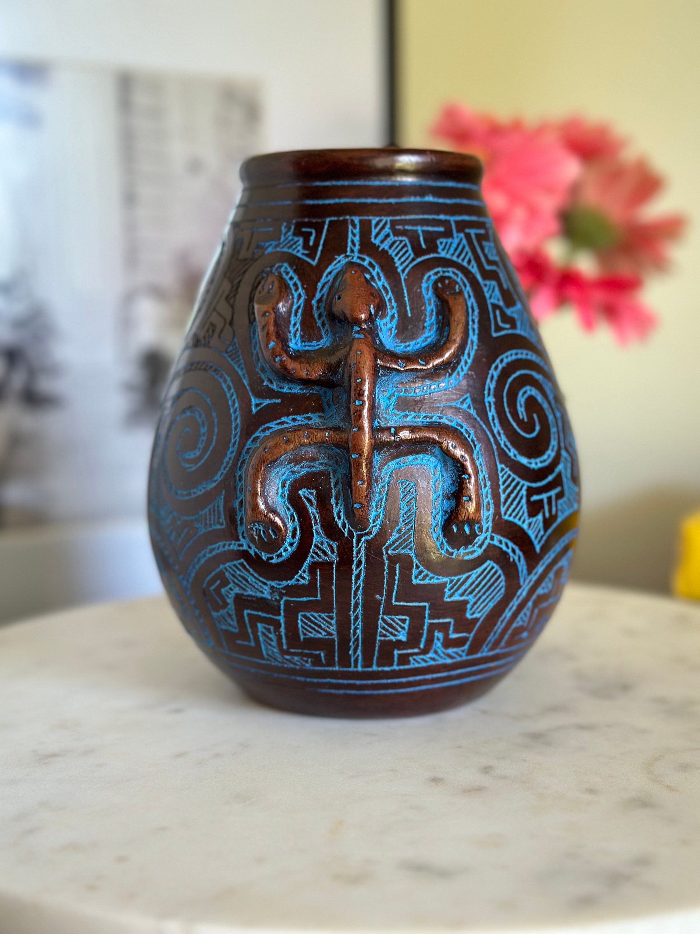 Vintage South American Native Folk Art Brazilian Vase Pottery With ...