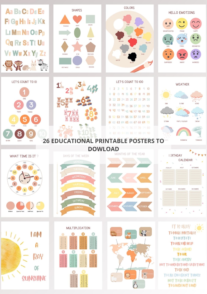 Educational Poster for Kids, Preschool Alphabet Printable, Classroom ...