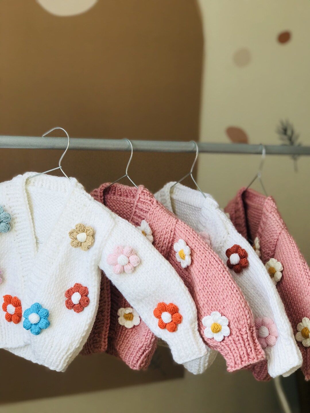 Daisy Powder Cardigan,daisy Cardiga,knit Cardigan,baby Products,kids ...