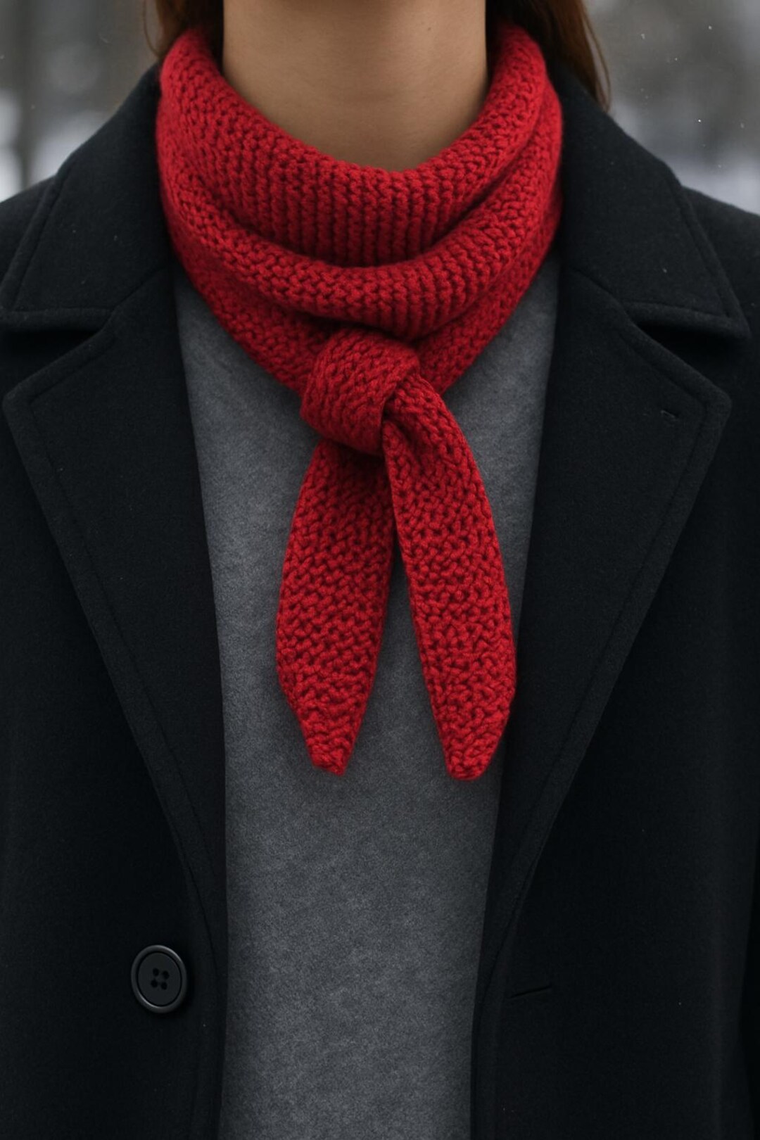 Handknit Scarf, Cozy Winter Neck Warmer, Unisex Chunky Cotton Scarf ...