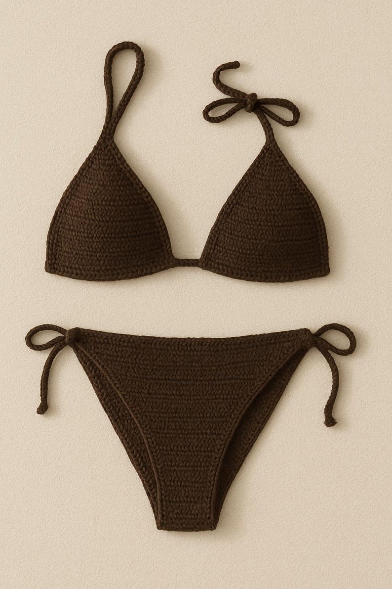 Handmade Crochet Bikini Set – Boho Summer Swimwear – Adjustable ...