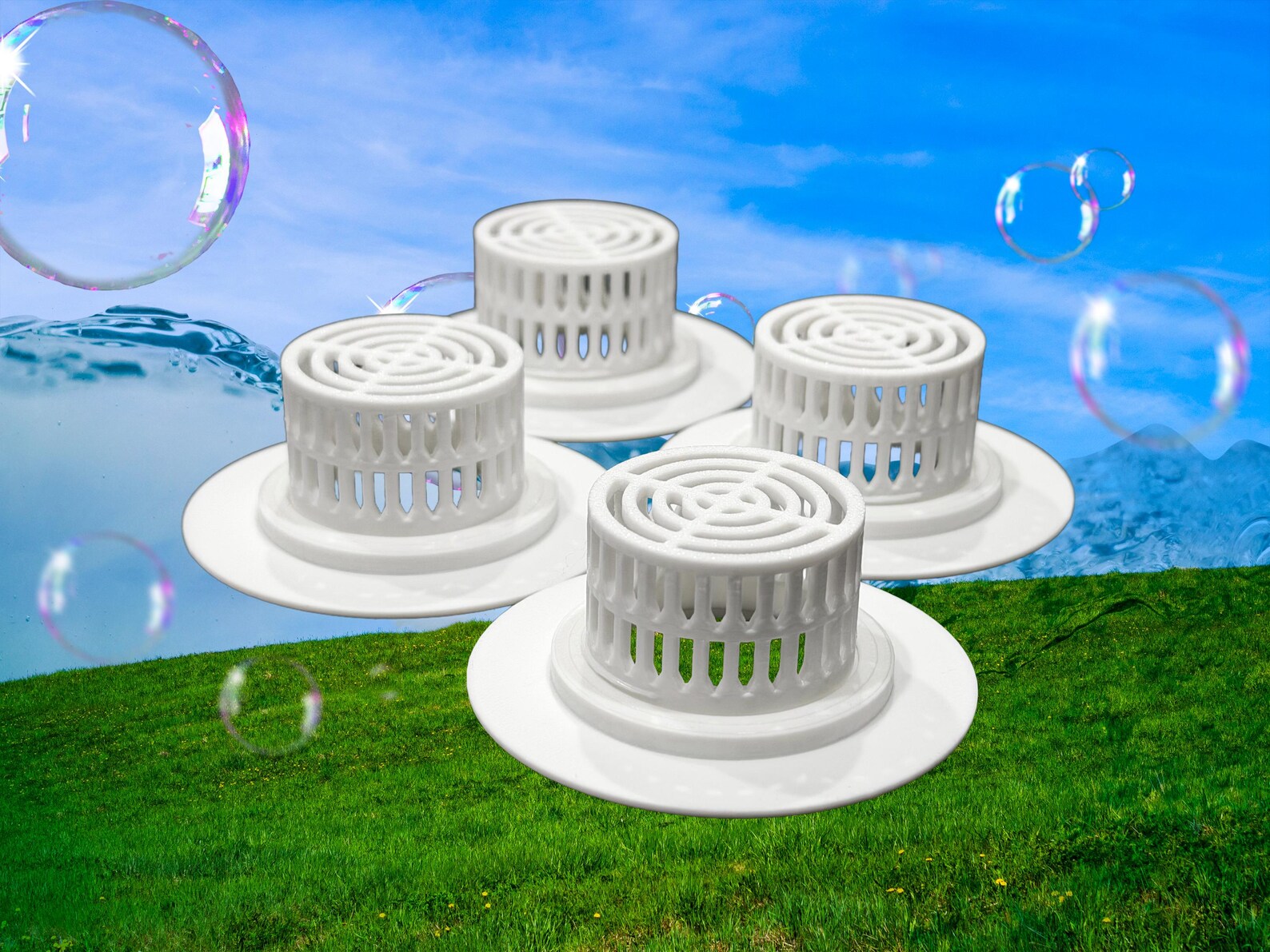 Shower Hair Catcher | 3D Printed PLA | Eco-friendly Drain Cover | Set ...