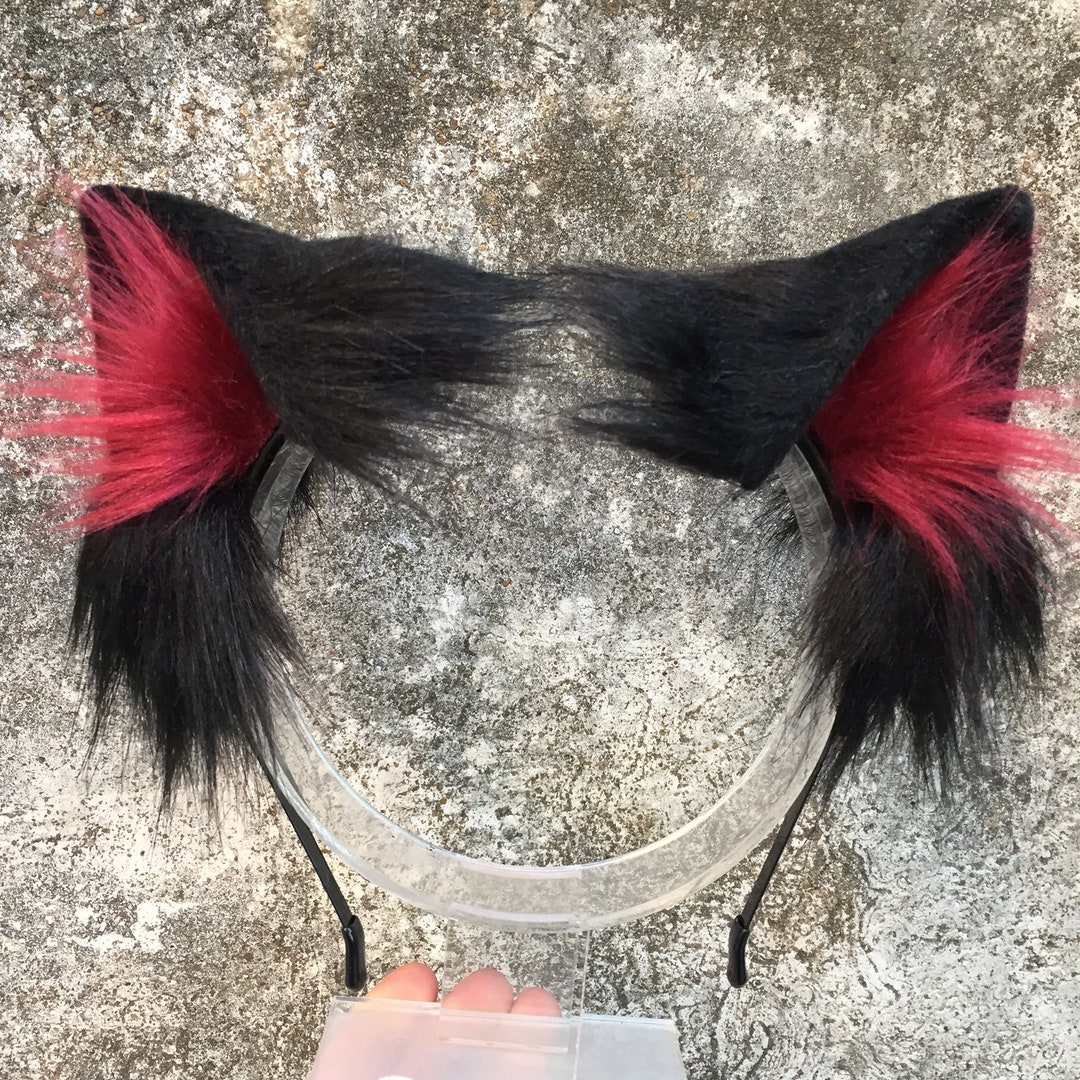 Cat Ears Cosplay Black Cat With Red Hair Cat Headband Cos Animal ...