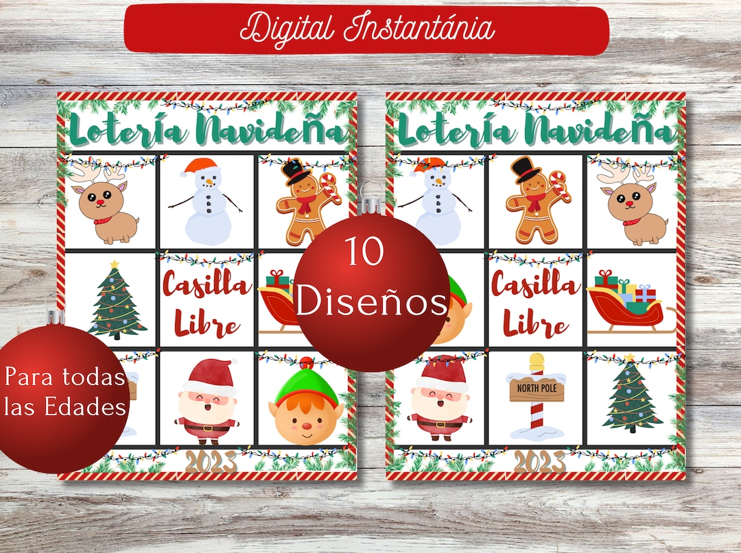 Bingo Navideño En Español Juego Festivo Para La Navidad - Etsy