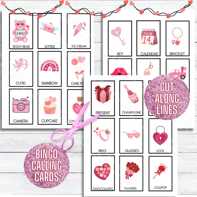 Bingo Cards Valentine Games Printable Game for Valentines Day Bingo ...