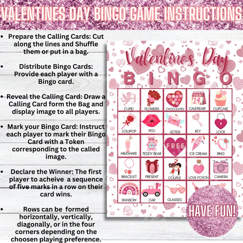 Bingo Cards Valentine Games Printable Game for Valentines Day Bingo ...