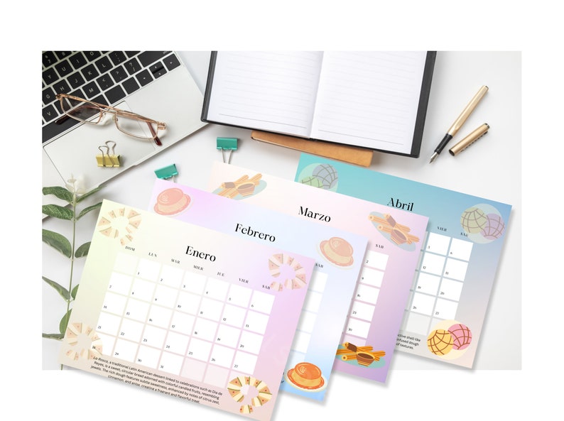 Spanish Monthly Calendar 2024 for Kids Calendar Printable Calendar ...