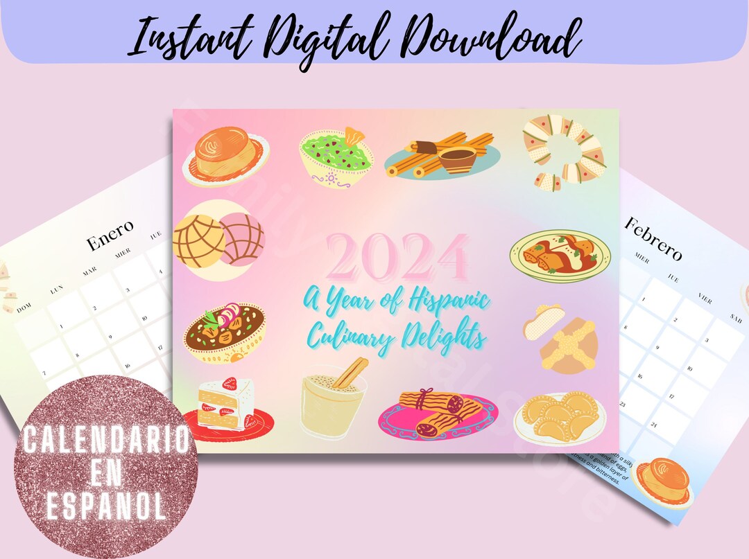 Spanish Monthly Calendar 2024 for Kids Calendar Printable Calendar ...