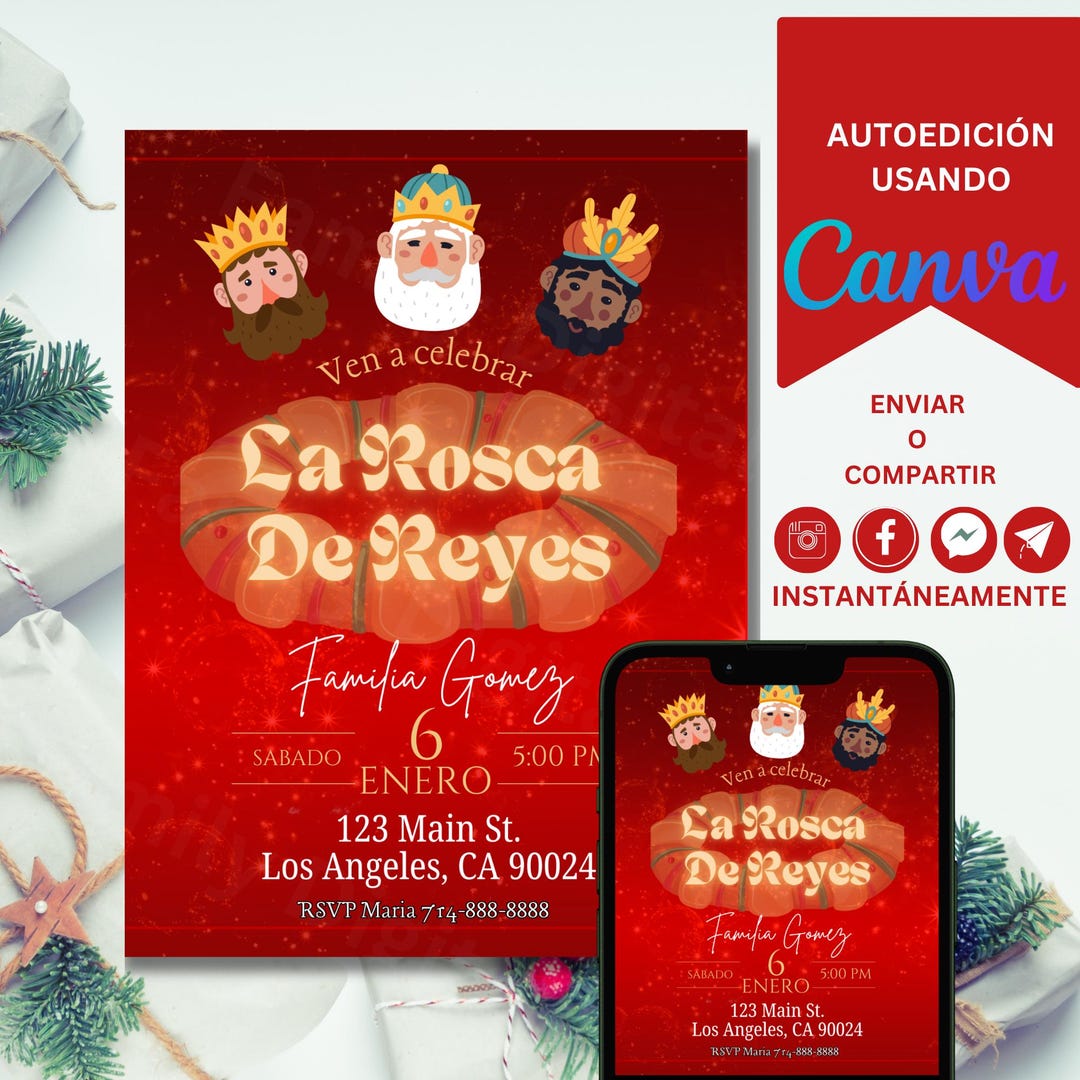Plantilla de invitación de los Reyes Magos / Invitación a la fiesta del ...