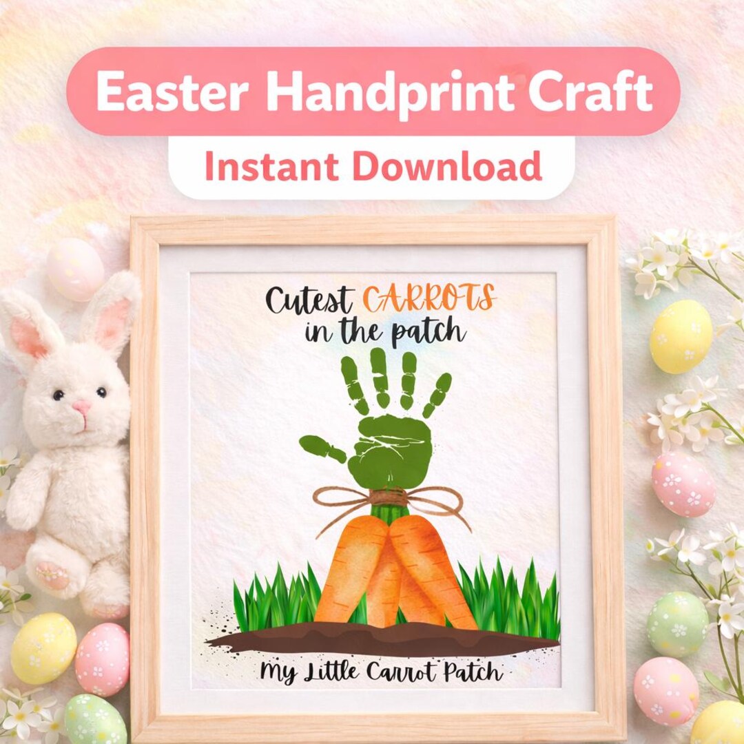 Easter Handprint Craft Printable, Baby Footprint Keepsake, Toddler ...