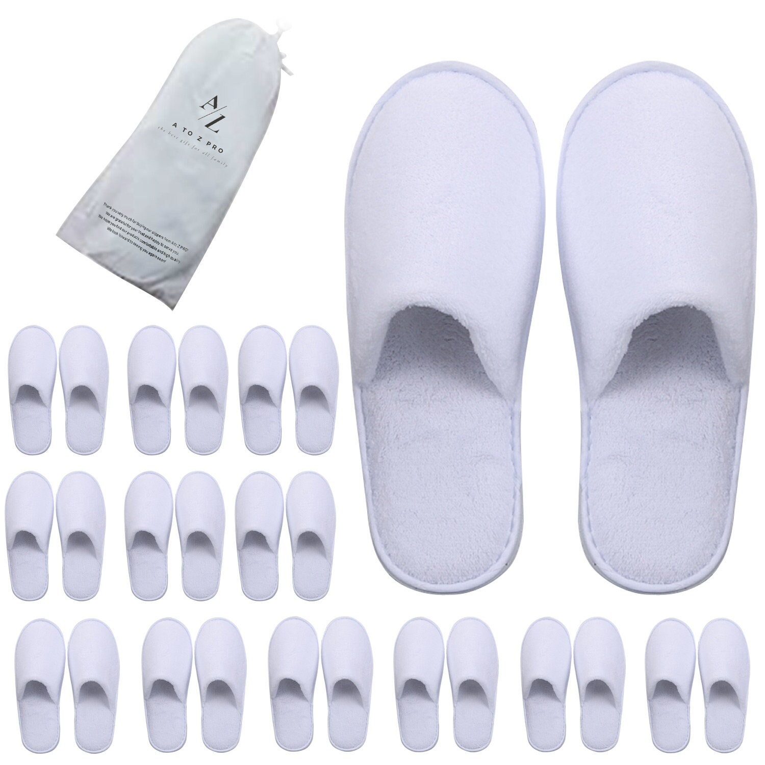 12 Disposable Slippers Wedding Spa Slipper Wedding Party Bridesmaid ...