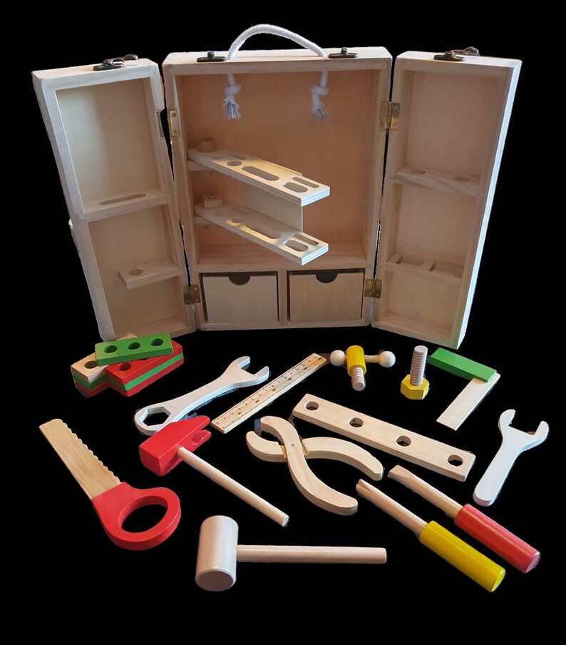 Wooden Children's Handyman Tool Box - Etsy