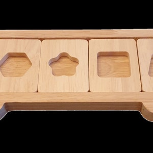 Wooden Geometric Bus Matching Set Montessori Educational Sensory ...