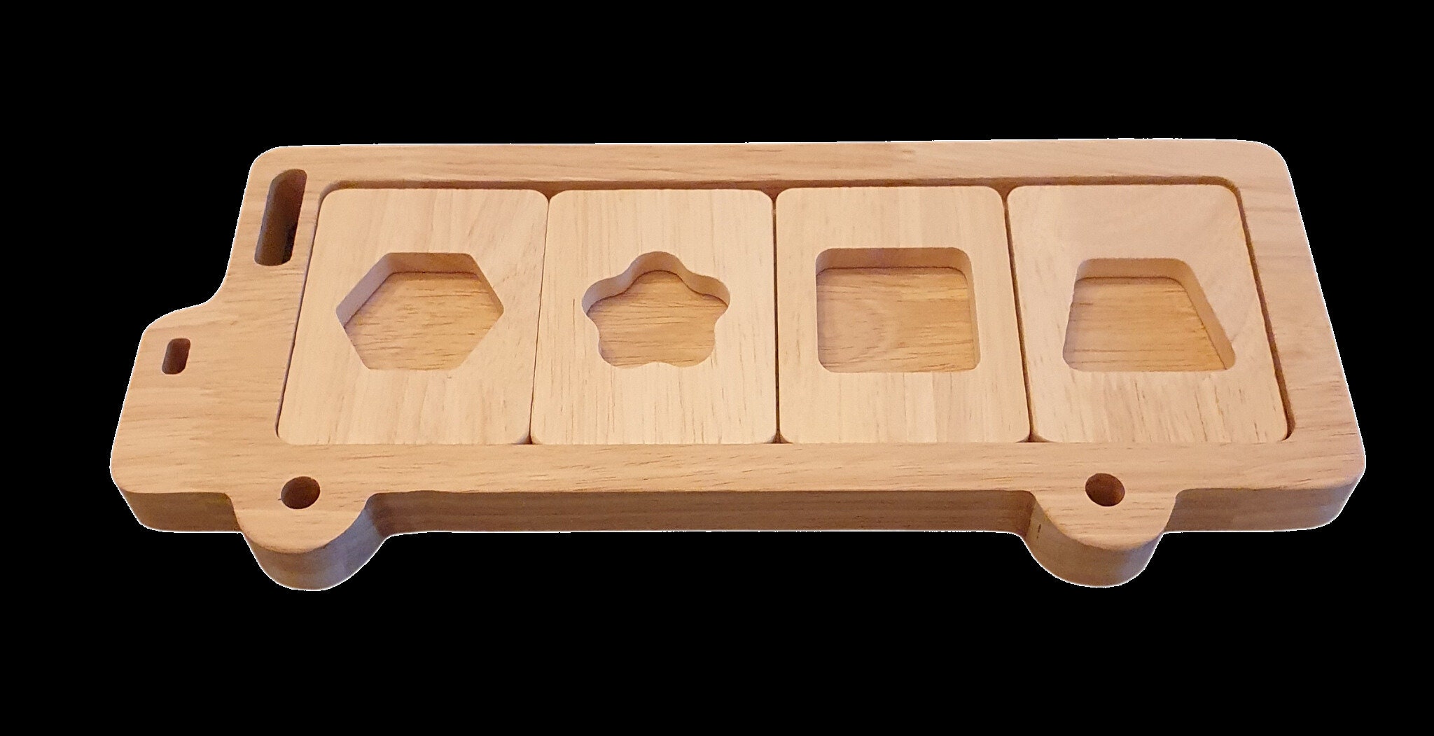 Wooden Geometric Bus Matching Set Montessori Educational Sensory ...