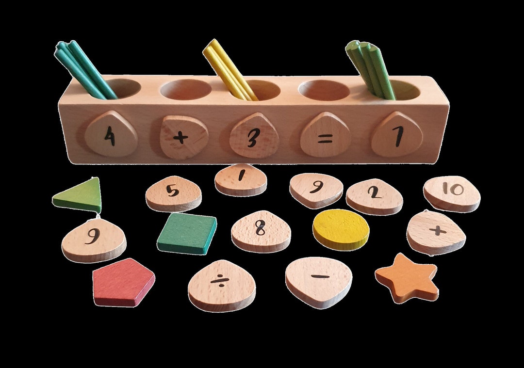 Montessori Mathematics and Colour Matching Block Wooden Educational ...
