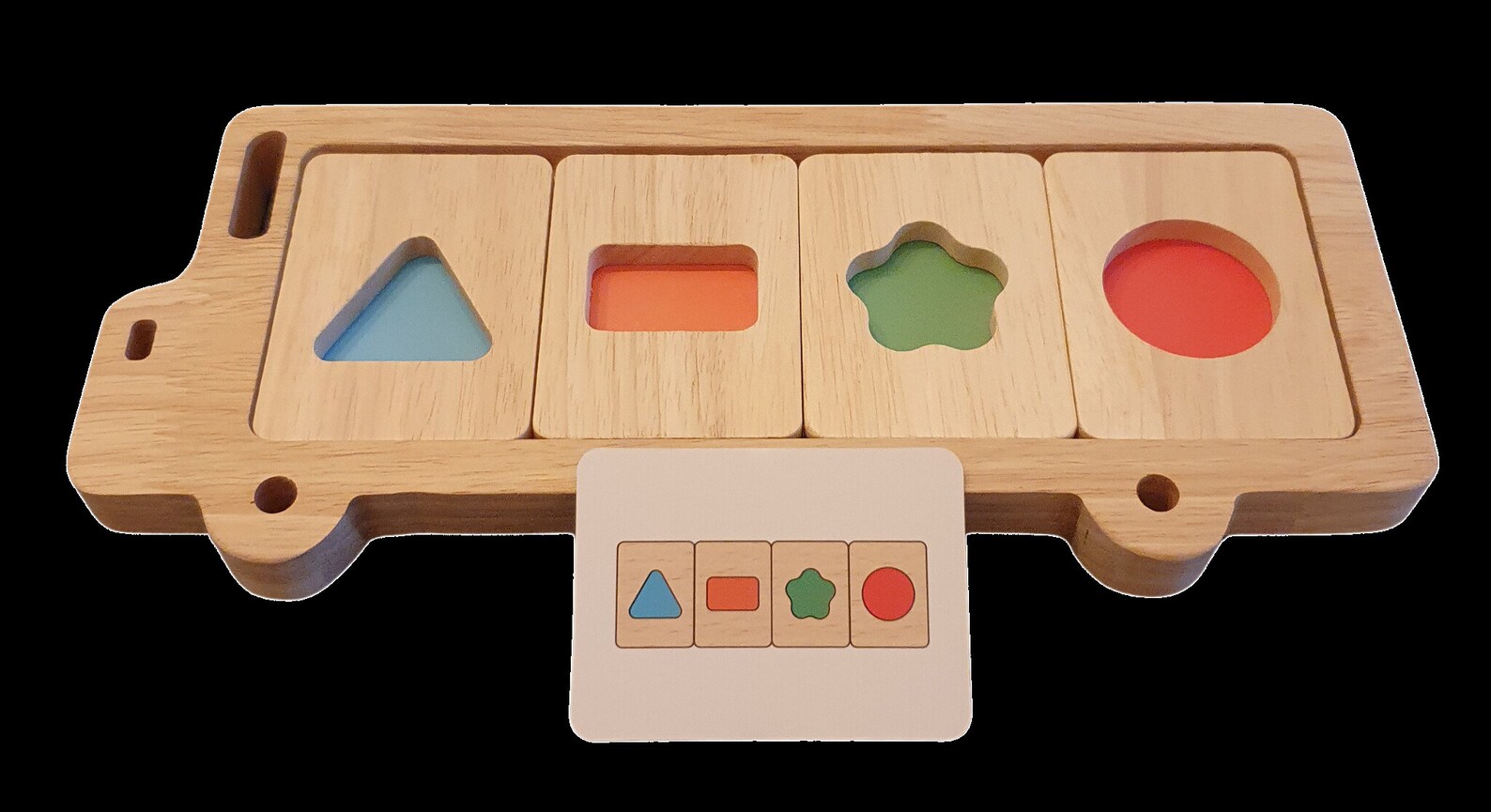 Wooden Geometric Bus Matching Set Montessori Educational Sensory ...