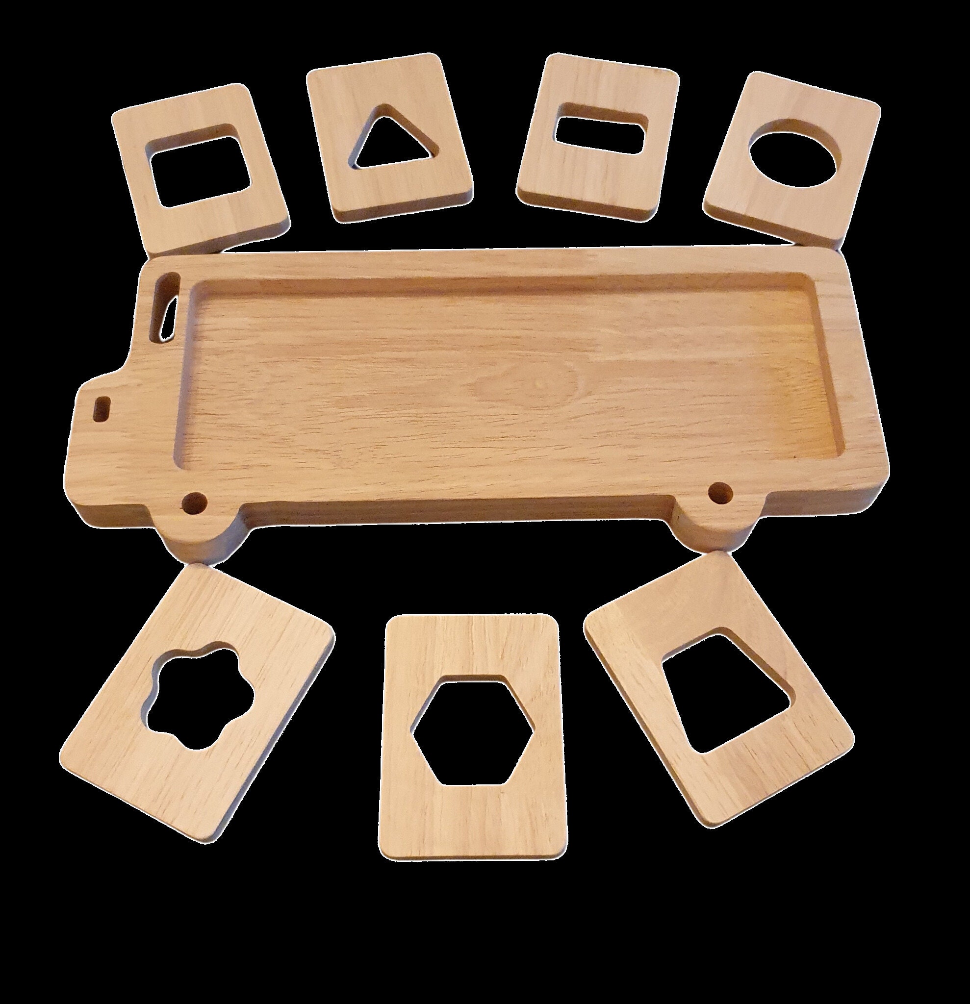 Wooden Geometric Bus Matching Set Montessori Educational Sensory ...