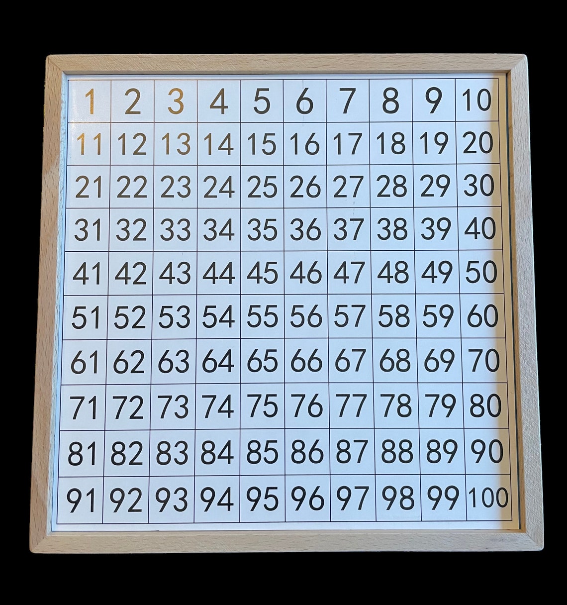 Montessori 100 Board Wooden Educational Numbers Board - Etsy